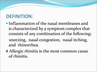 Allergic Rhinitis Pathophysiology Ppt