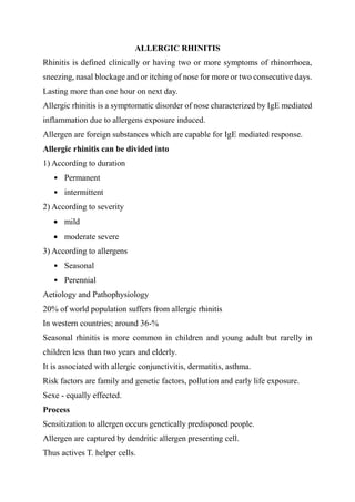 ALLERGIC RHINITIS aetiology management .docx