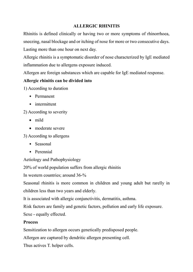 ALLERGIC RHINITIS aetiology management .docx