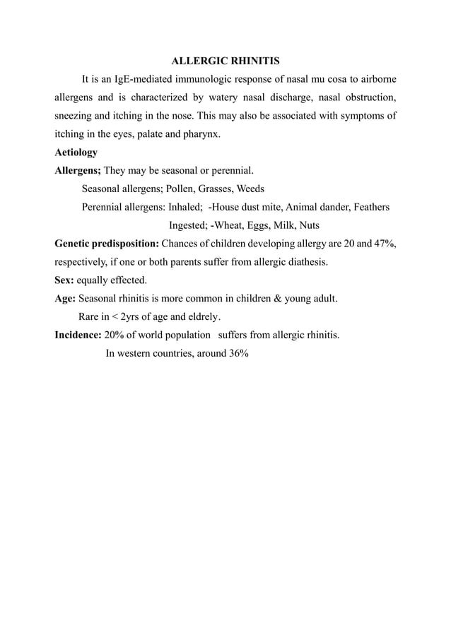 ALLERGIC RHINITIS aetiology management .docx
