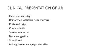 ALLERGIC RHINITIS IN CHILDREN (AR).pptx. | PPTX