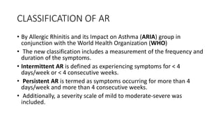 ALLERGIC RHINITIS IN CHILDREN (AR).pptx. | PPTX | Ear, Nose and Throat ...