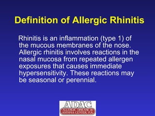 Allergic rhinitis lecture 100829 | PPT
