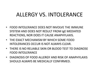 Allergies and intolerances | PPT