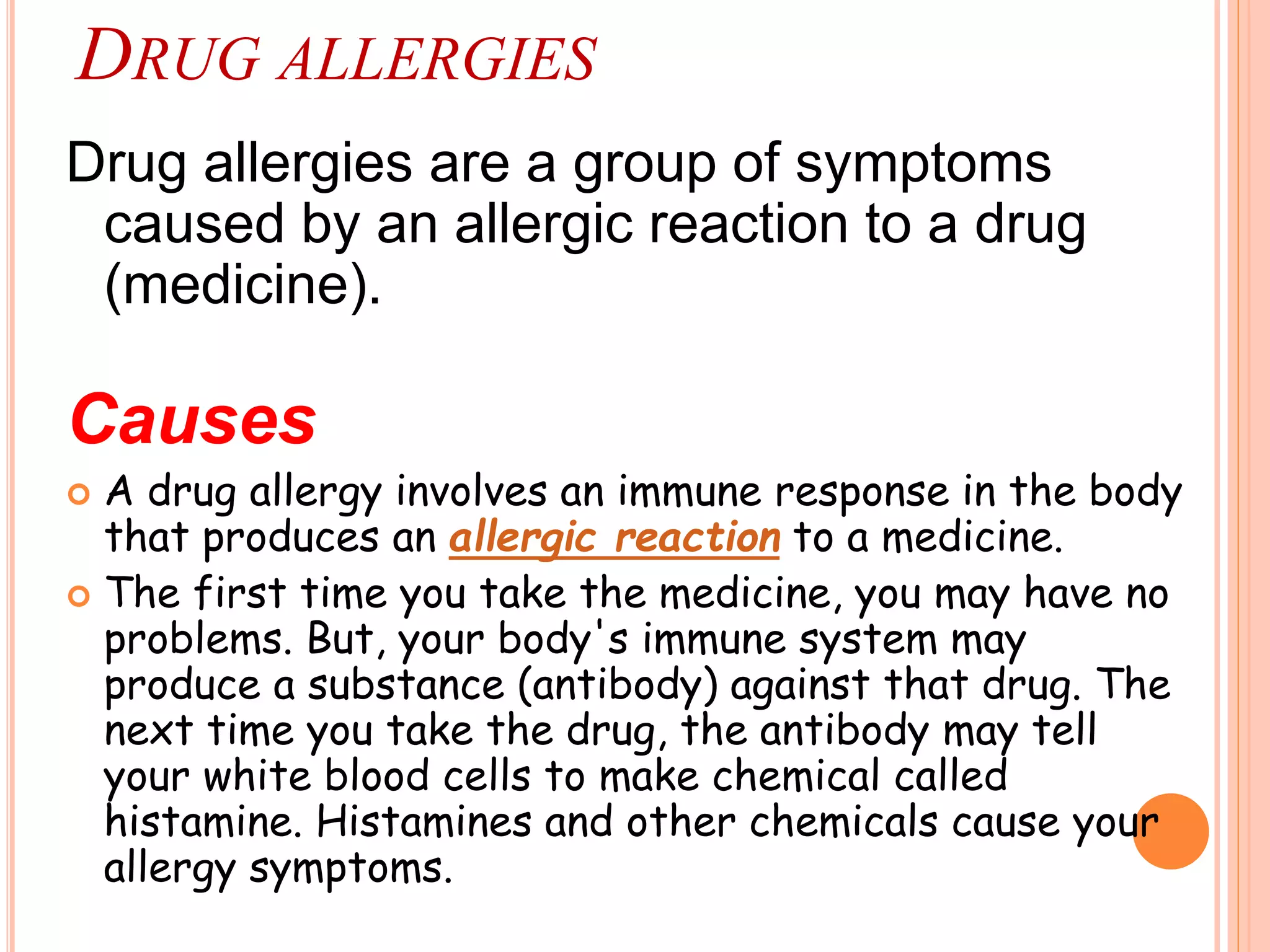 Allergies due to drugs | PPTX