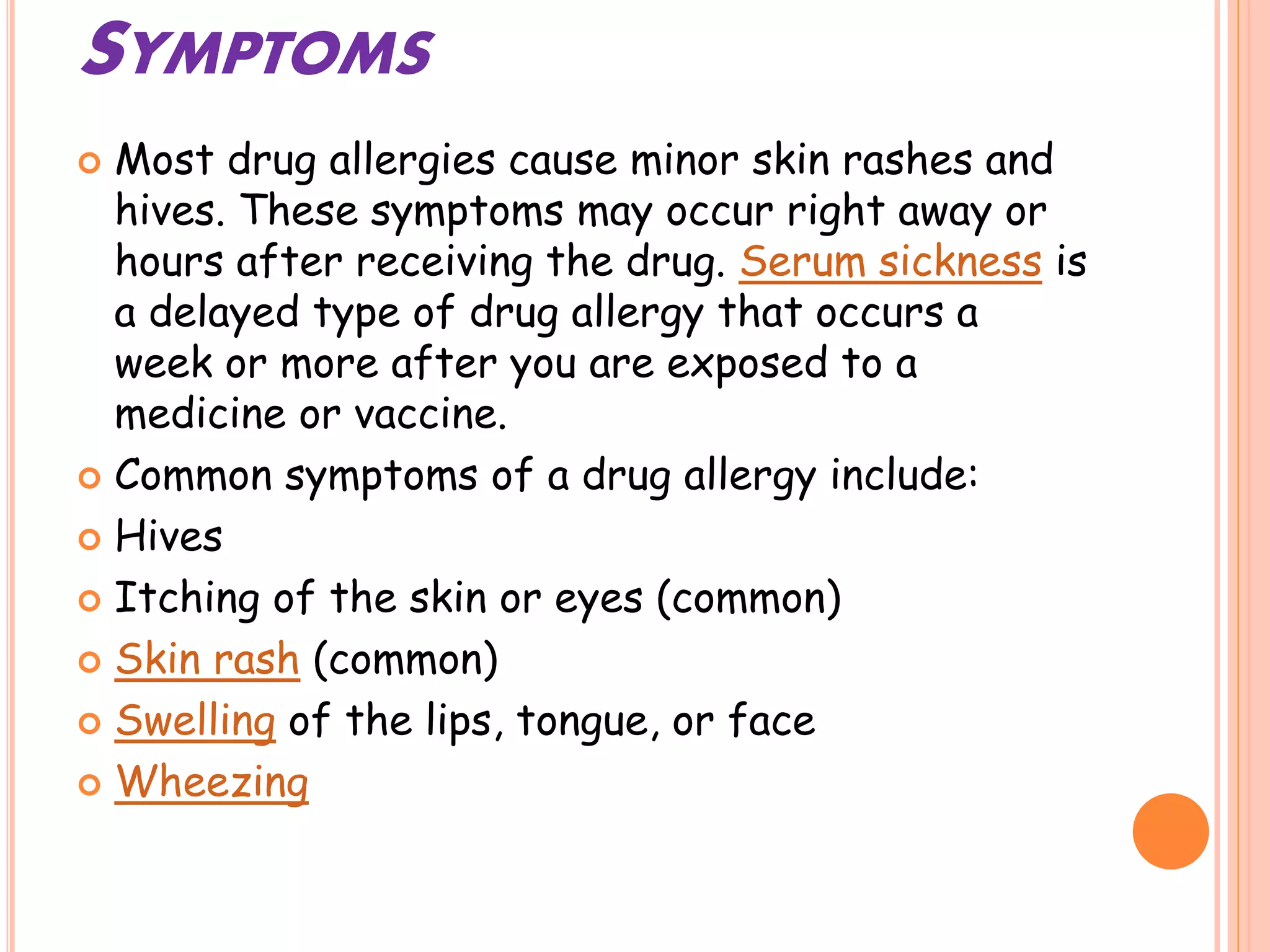 Allergies due to drugs | PPTX