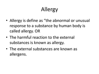 Allergy - fators and treatment | PPTX