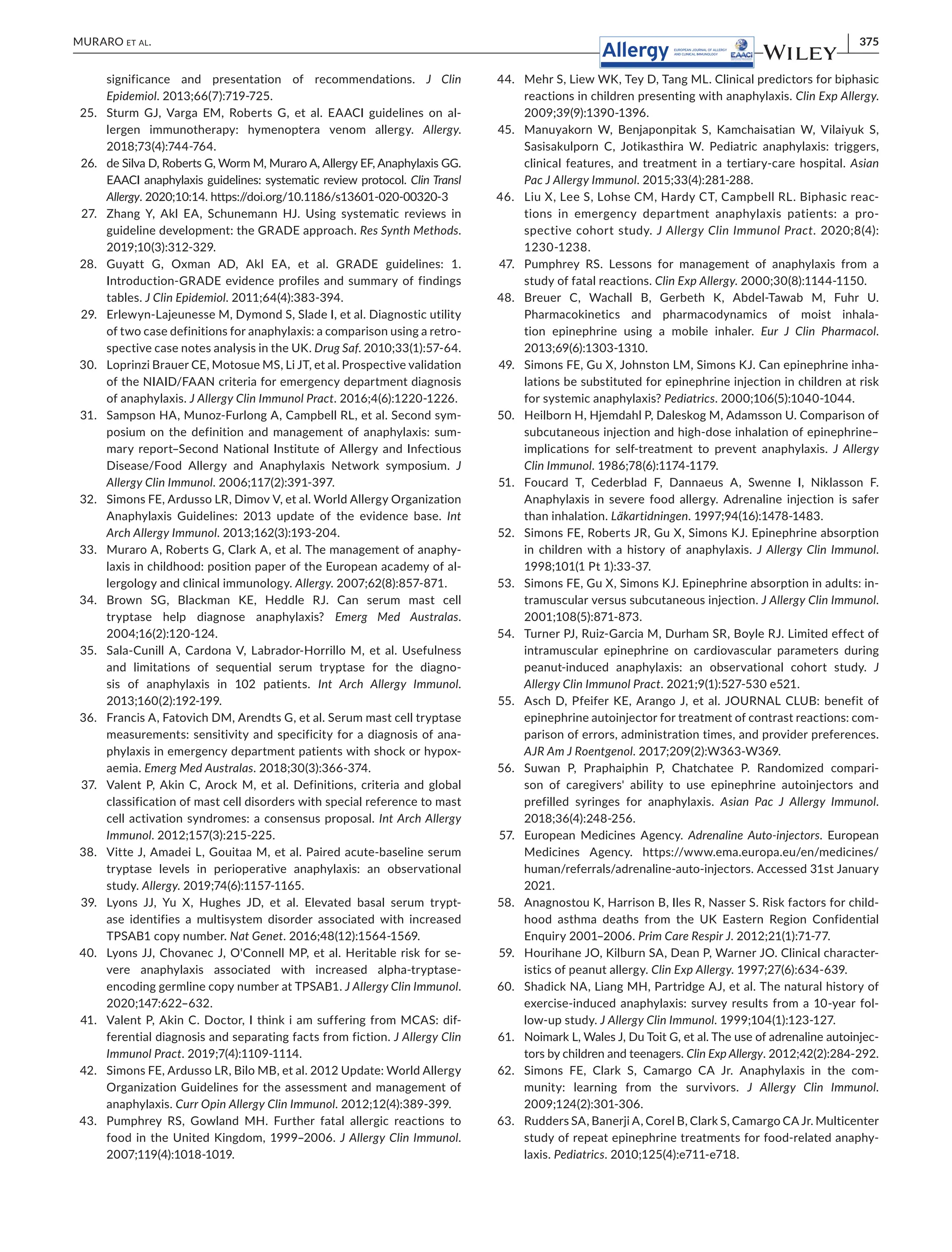 Allergy - 2021 - Muraro - EAACI guidelines Anaphylaxis 2021 update.pdf