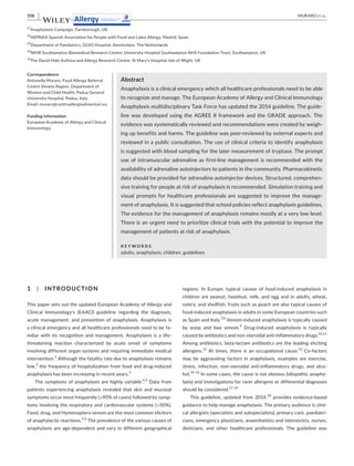 Allergy - 2021 - Muraro - EAACI guidelines Anaphylaxis 2021 update.pdf