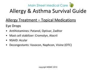 Allergy & Asthma Prevention- Main Street Medical Care | PPT