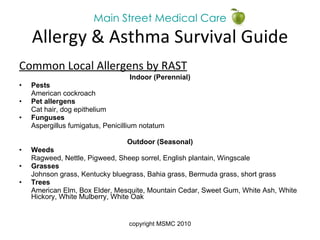 Allergy & Asthma Prevention- Main Street Medical Care | PPT