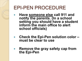 Allergy and epi pen | PPTX
