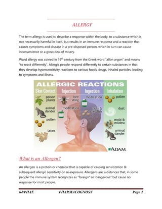Allergy assignment | PDF