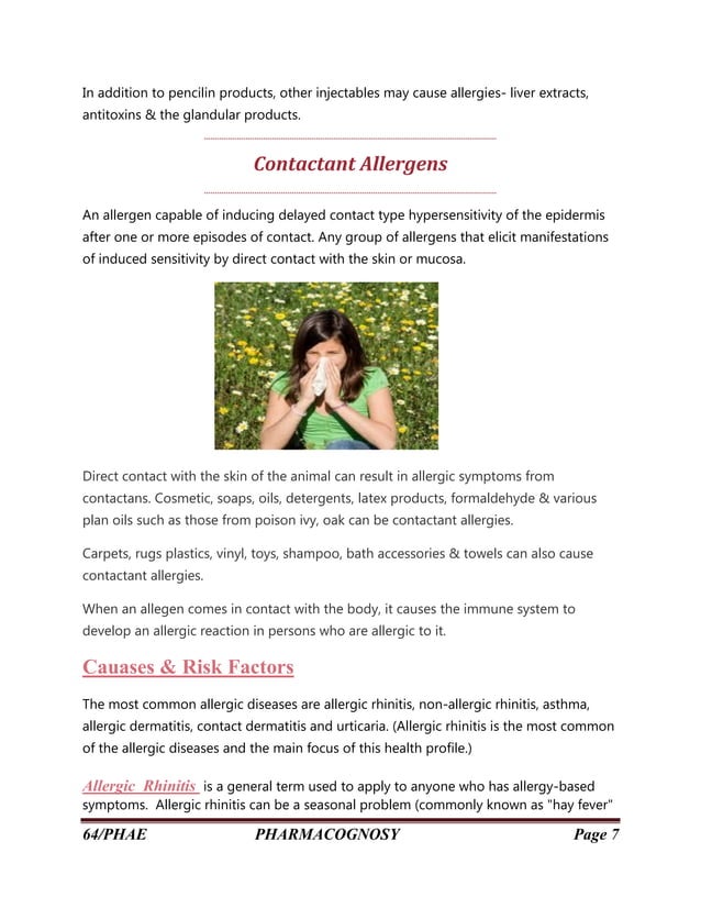 Allergy assignment | PDF