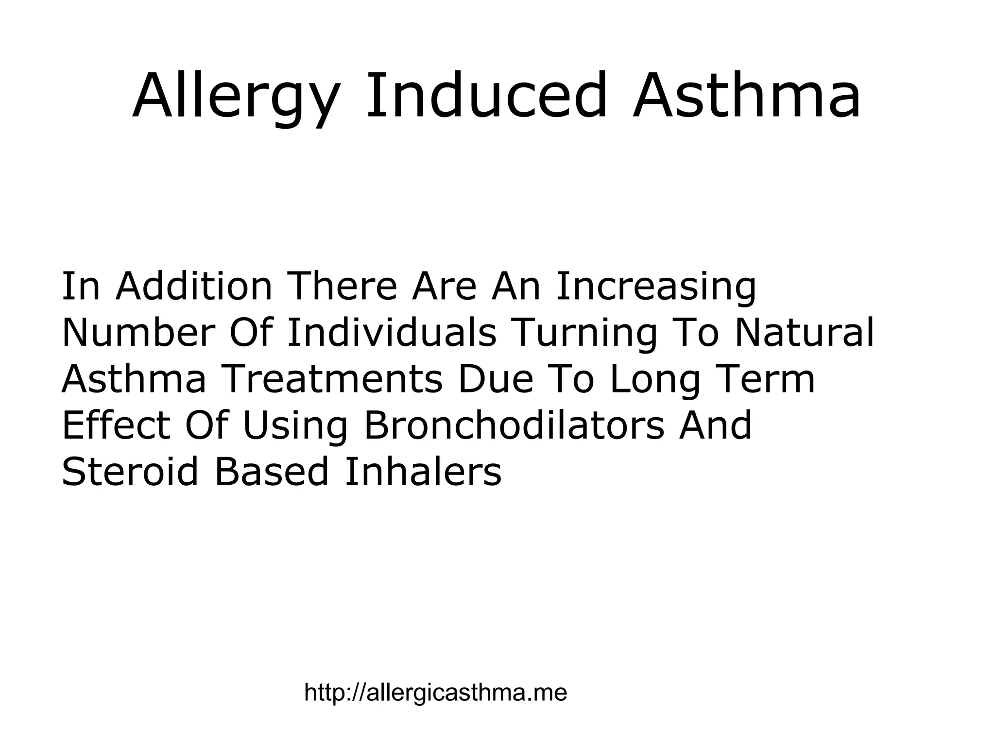 Allergy induced asthma | PPT