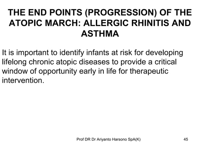 Allergy march from atopic dermatitis to lifelong allergy | PPT