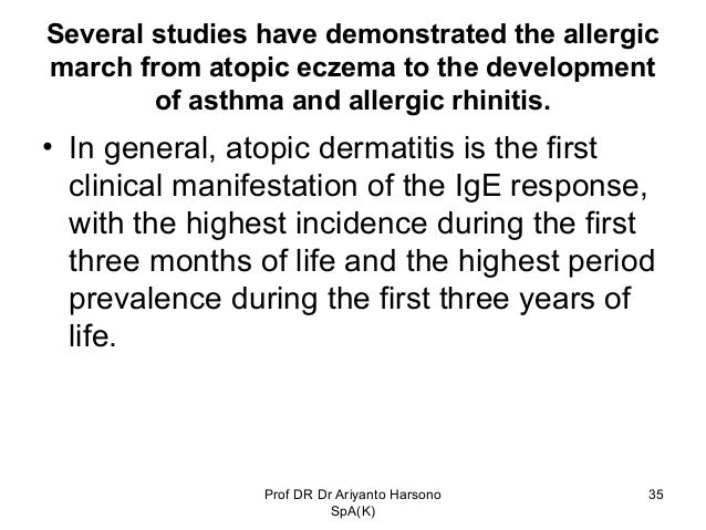 Allergy march from atopic dermatitis to lifelong allergy