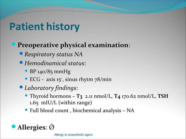 Allergy to anaesthetic agent | PPT