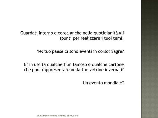 Allestimento vetrine invernali: 4 temi da usare | PPT