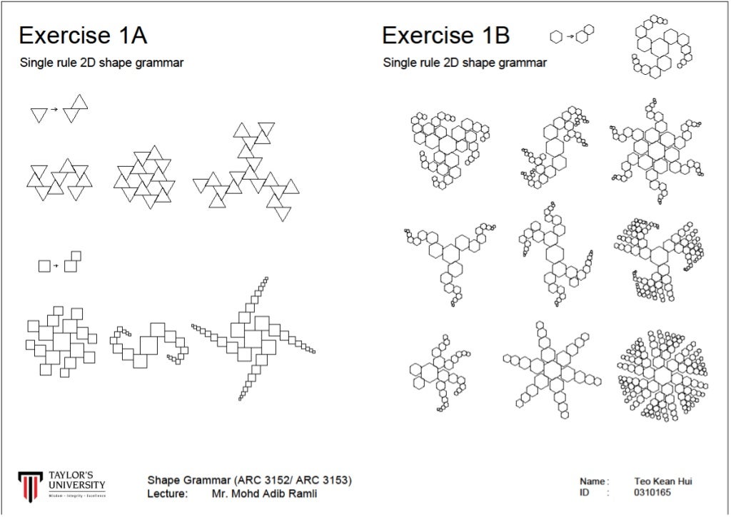 Grammar, 2d shapes, University lecture