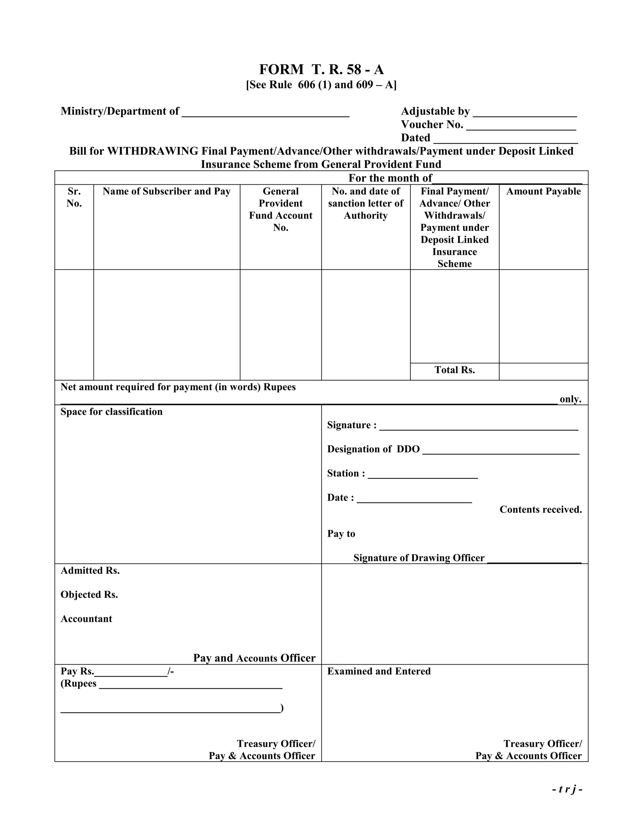 Government of India -various forms used in central government offices ...