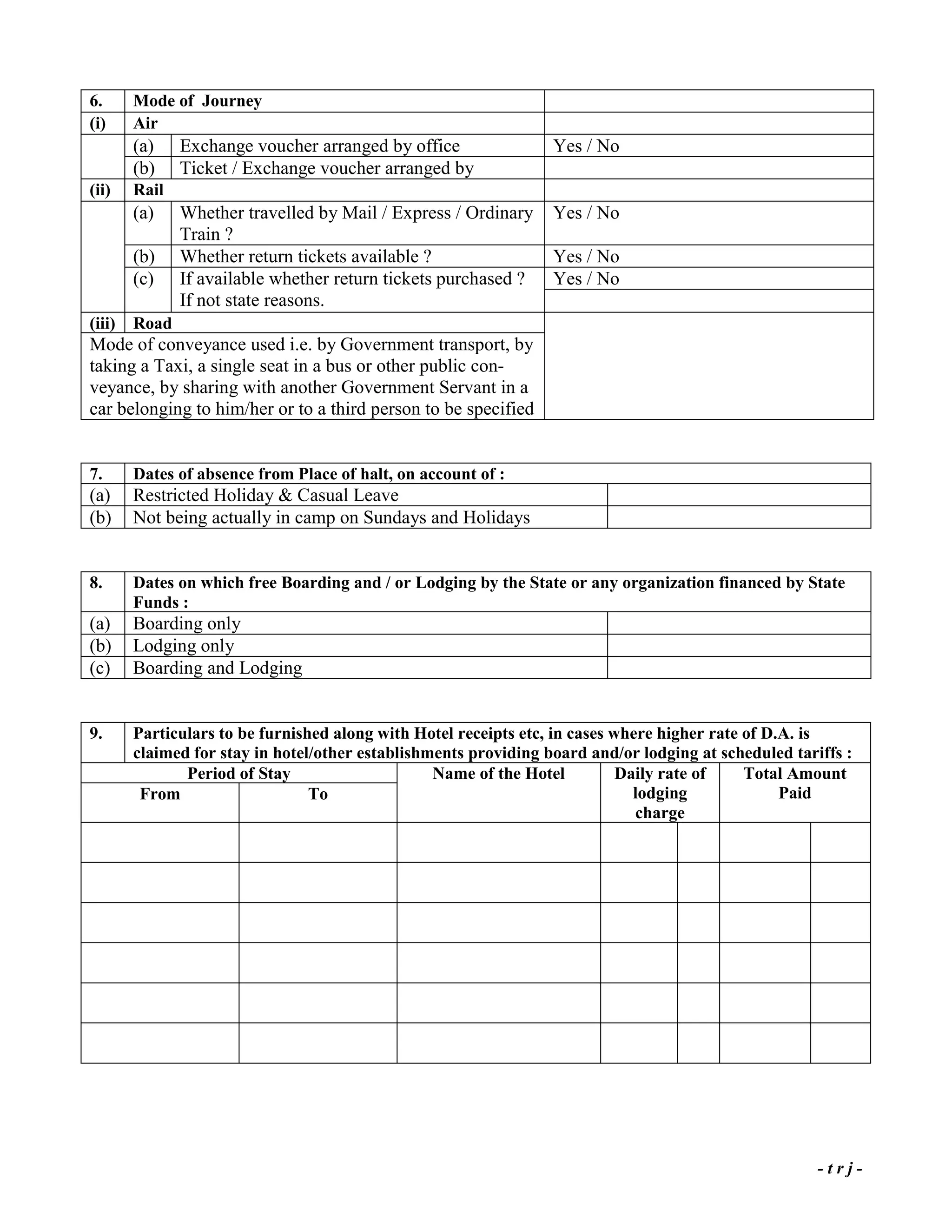 Government of India -various forms used in central government offices ...