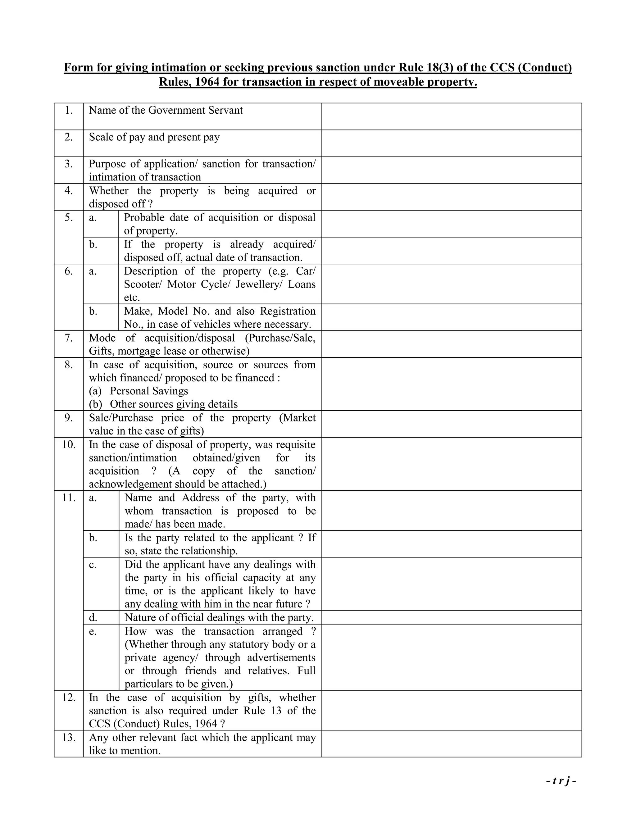 Government of India -various forms used in central government offices ...