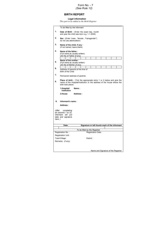 All forms of birth and death certificate | PPT