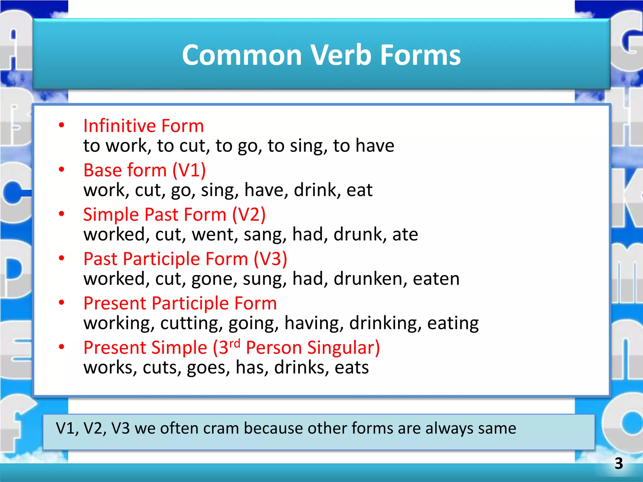 All forms of verbs | PPTX