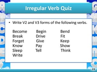 All forms of verbs | PPTX