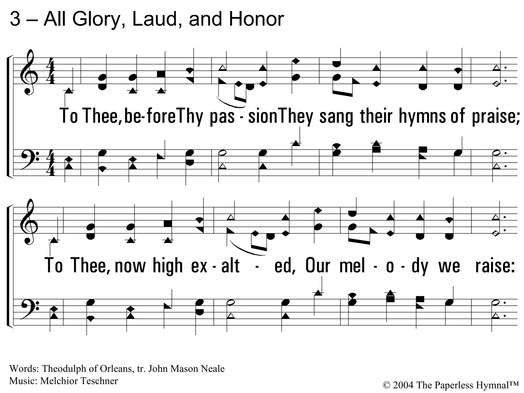All glory laud and honor | PPT