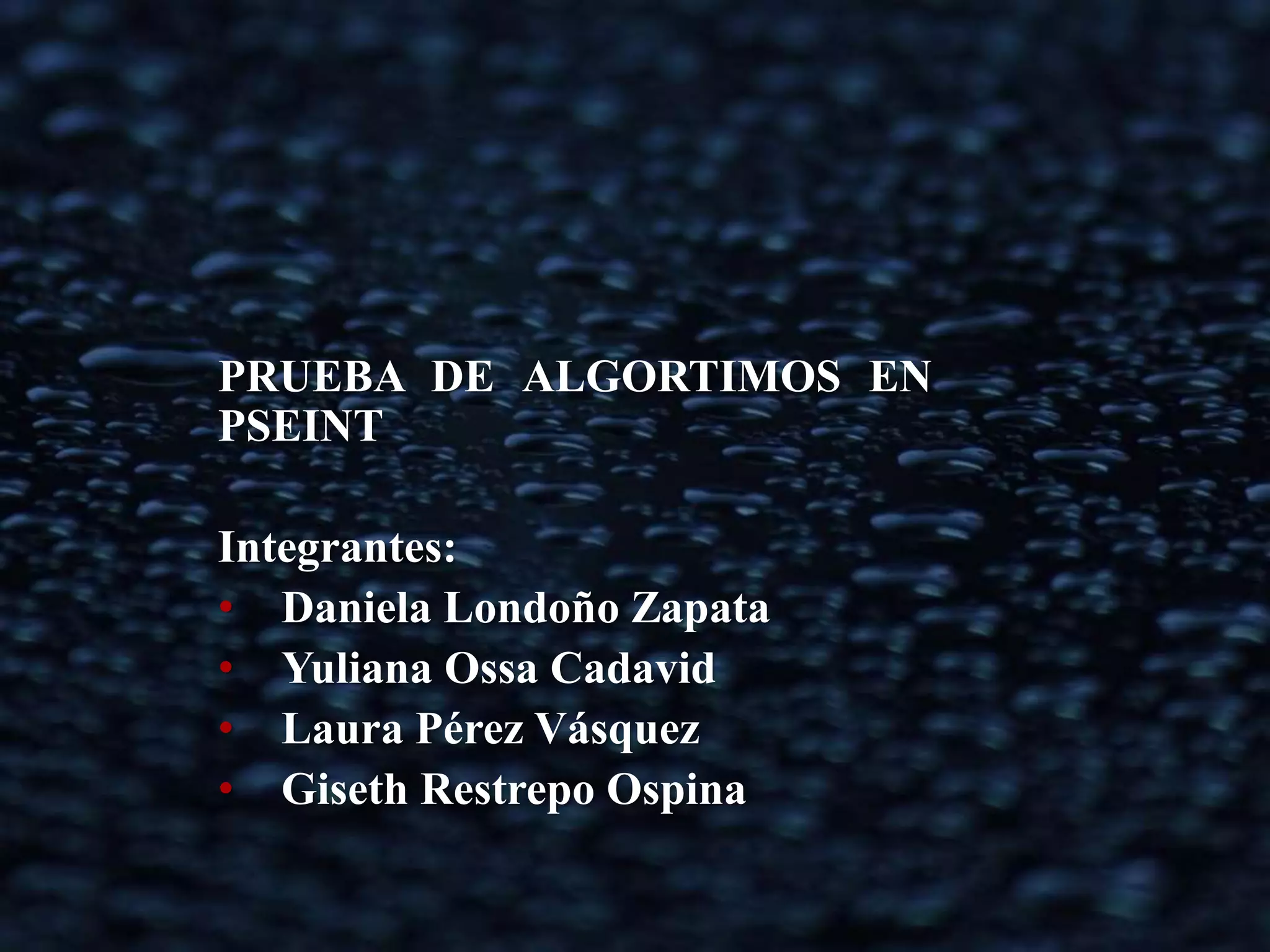 Algoritmos en psint G1 | PPTX