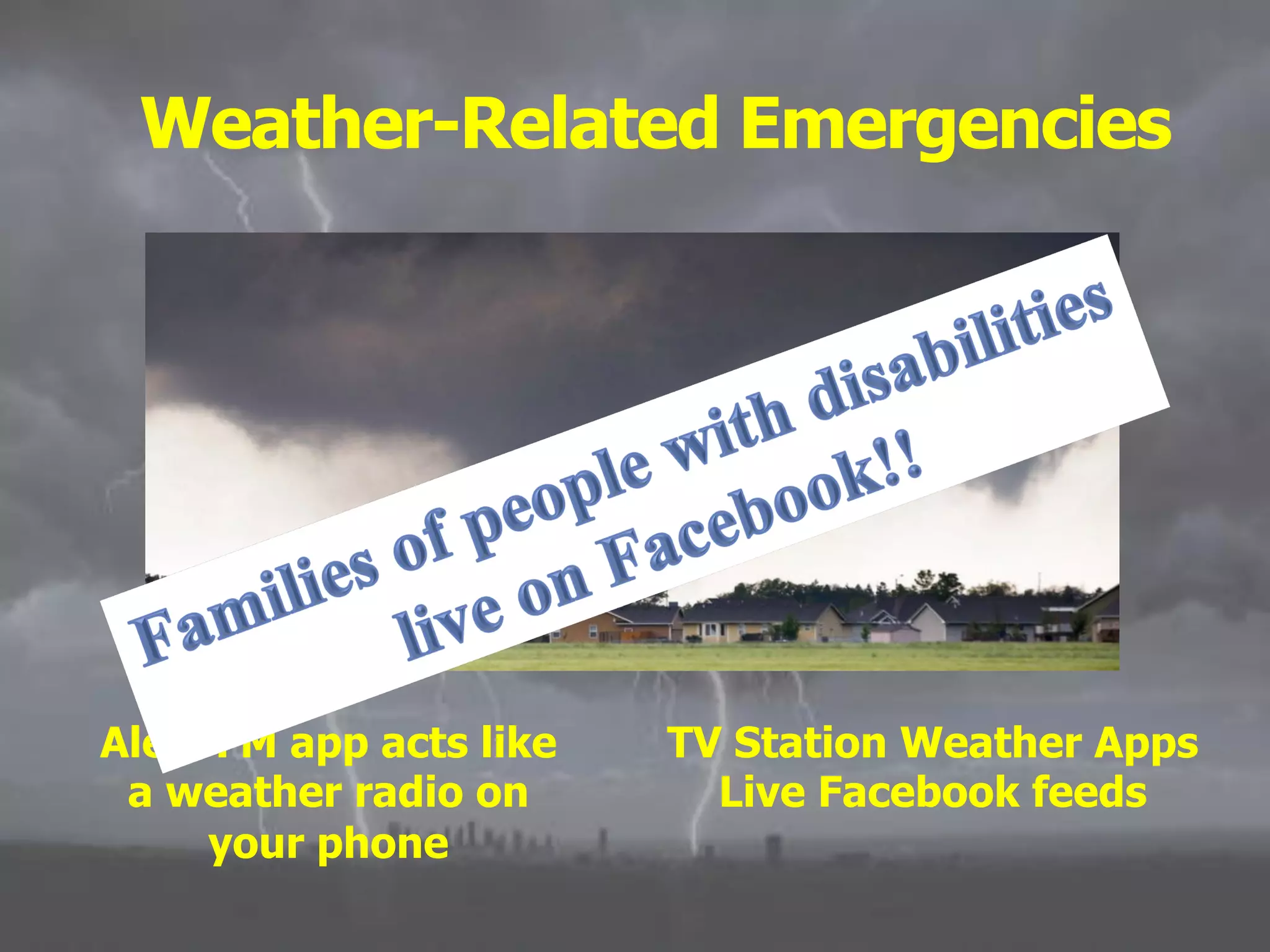 All hazards preparedness and planning for people with health needs and ...