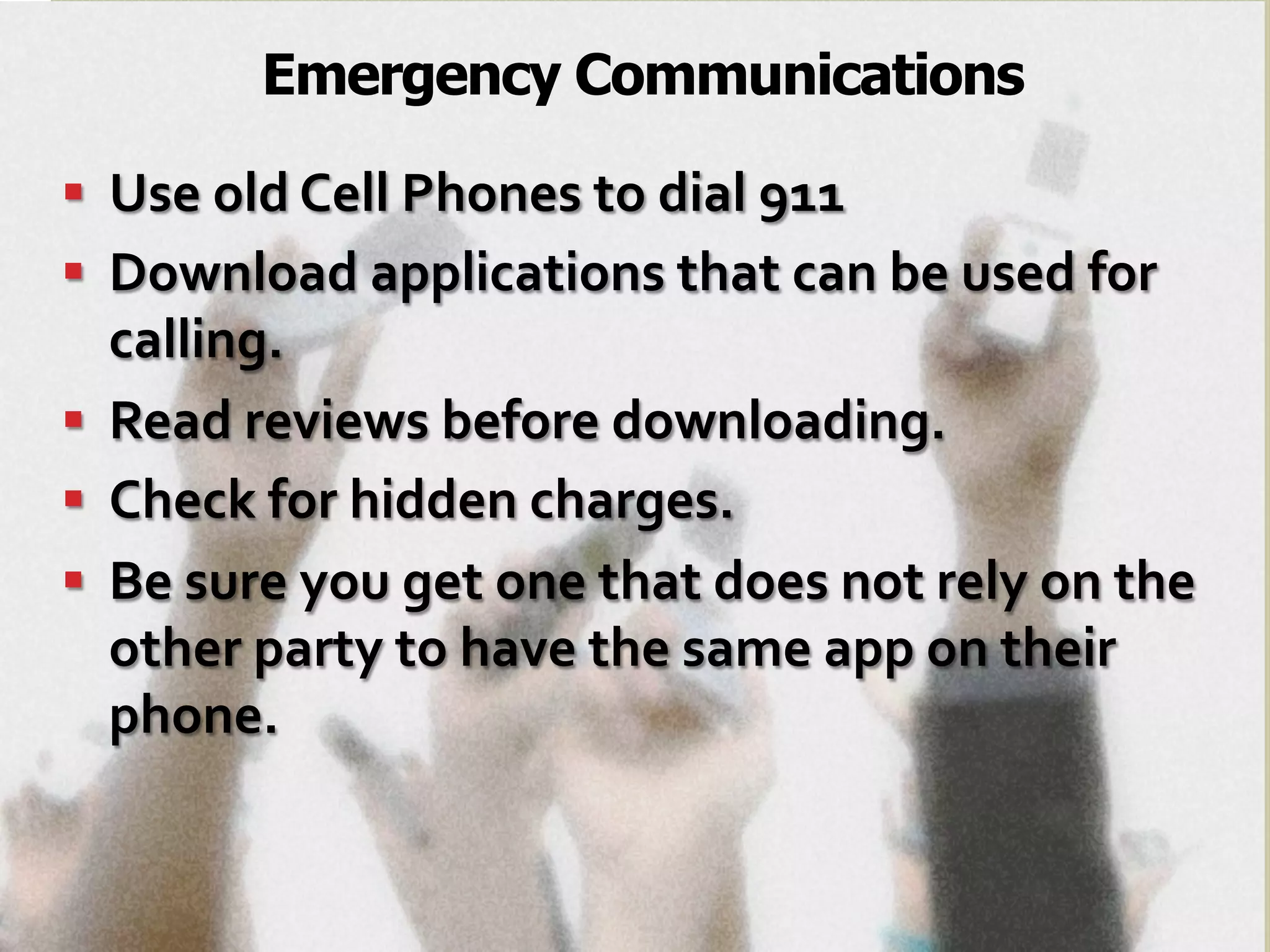 All hazards preparedness and planning for people with health needs and ...