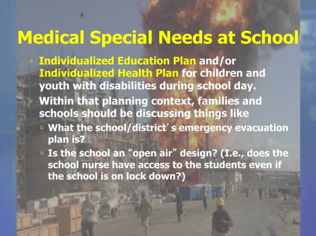 All hazards preparedness and planning for people with health needs and ...