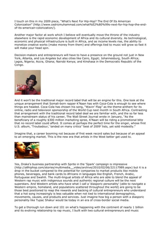 AFRICA NEXT HIP HOP THRONE | PDF