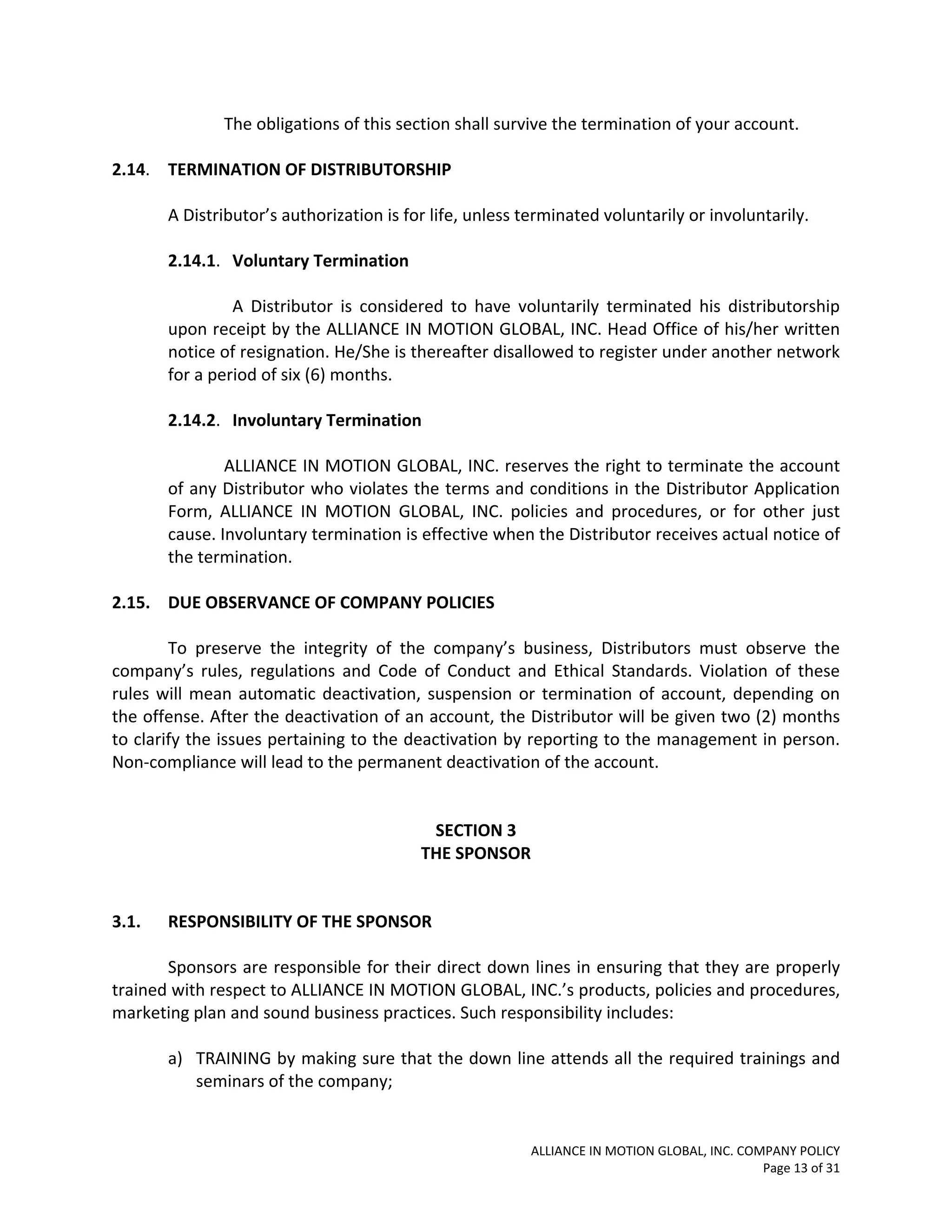 Alliance in-motion-global-company-policies