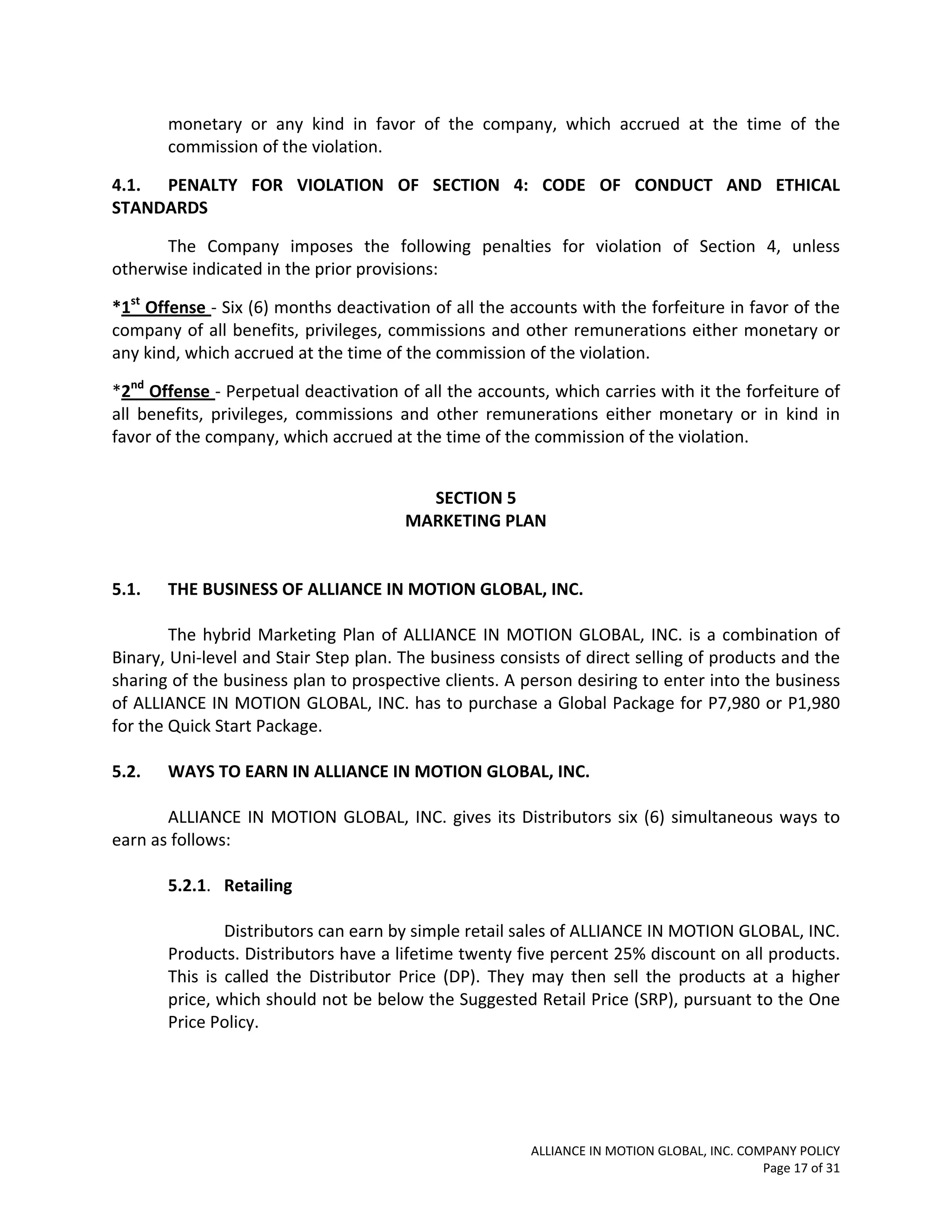 Alliance in-motion-global-company-policies