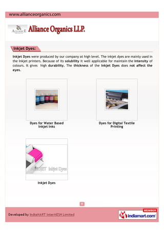 Alliance Organics LLP., Mumbai, Inkjet Dyes | PDF