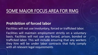 Alliance Compliance Standard for RMG (Readymade Garments) | PPT | Free ...