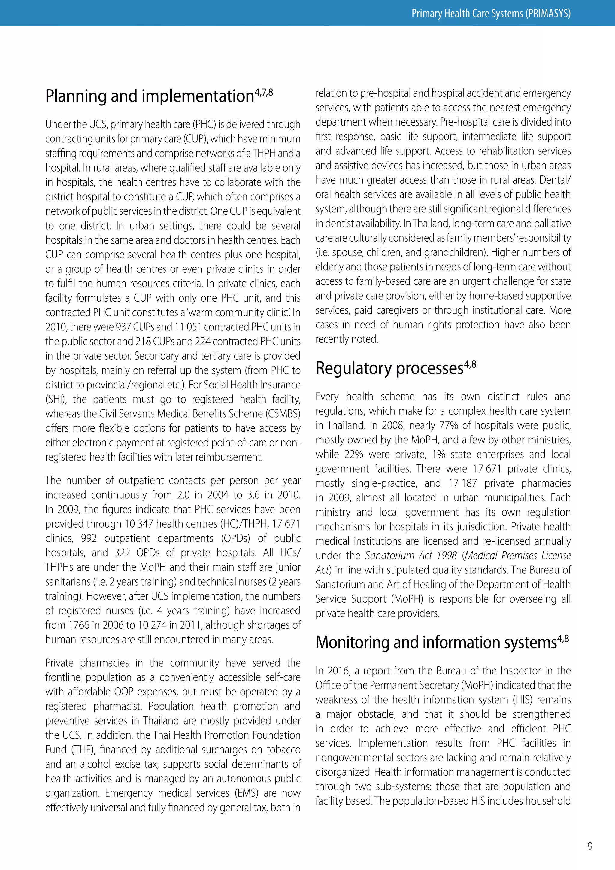 Primary Health Care Systems (PRIMASYS): Case Study from Thailand ...