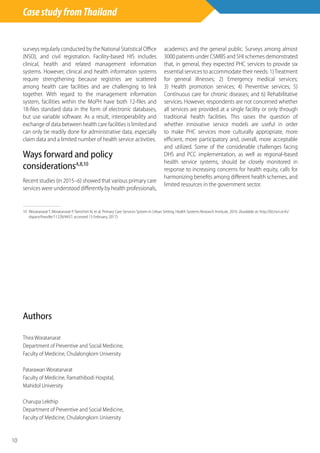 Primary Health Care Systems (PRIMASYS): Case Study from Thailand ...