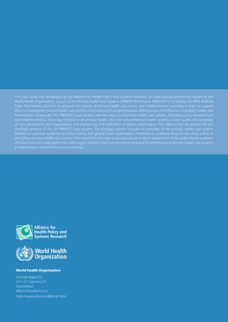 Primary Health Care Systems (PRIMASYS): Case Study from Thailand ...