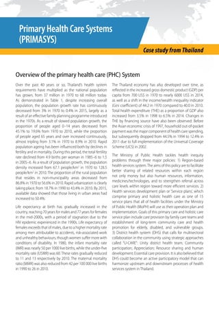 Primary Health Care Systems (PRIMASYS): Case Study from Thailand ...