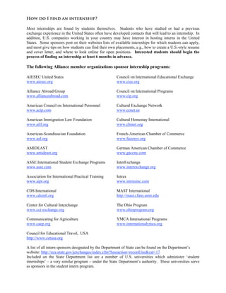 Alliance intern fact sheet 10 | PDF