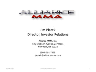Alliance MMA Pitch Deck 25 March 2017 | PPT