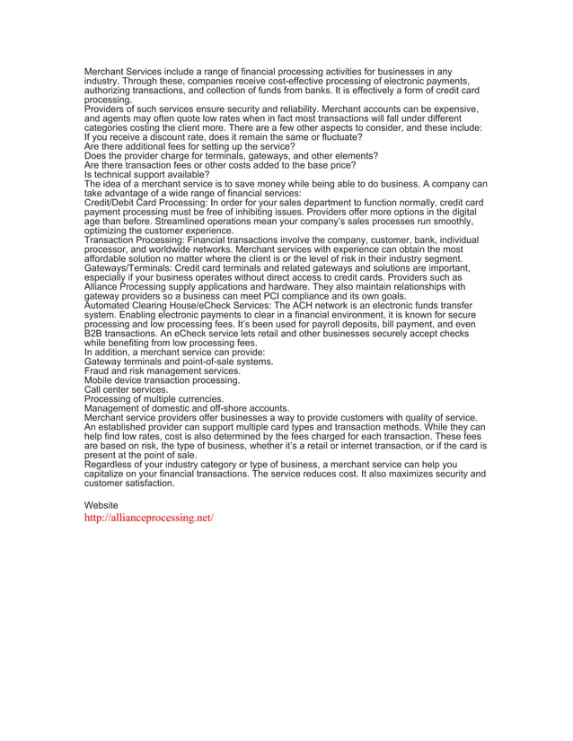 Alliance processing | DOC