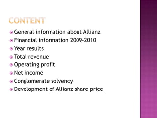 Allianz financial information | PPTX