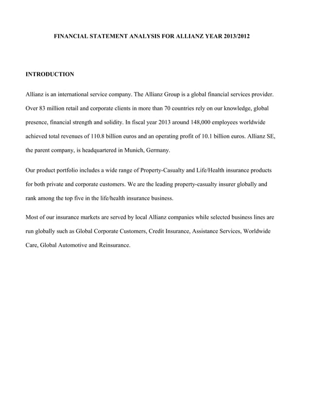 Allianz financial statement | DOC