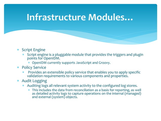 Identity Manager Opensource OpenIDM Architecture | PPTX